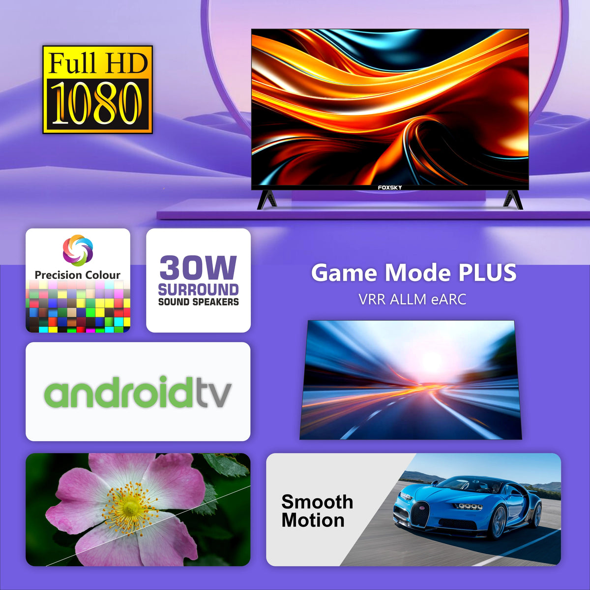 Foxsky 109 cm (43 inches) Full HD Smart LED TV 43FS-VS (Frameless Edit – Foxsky™ India