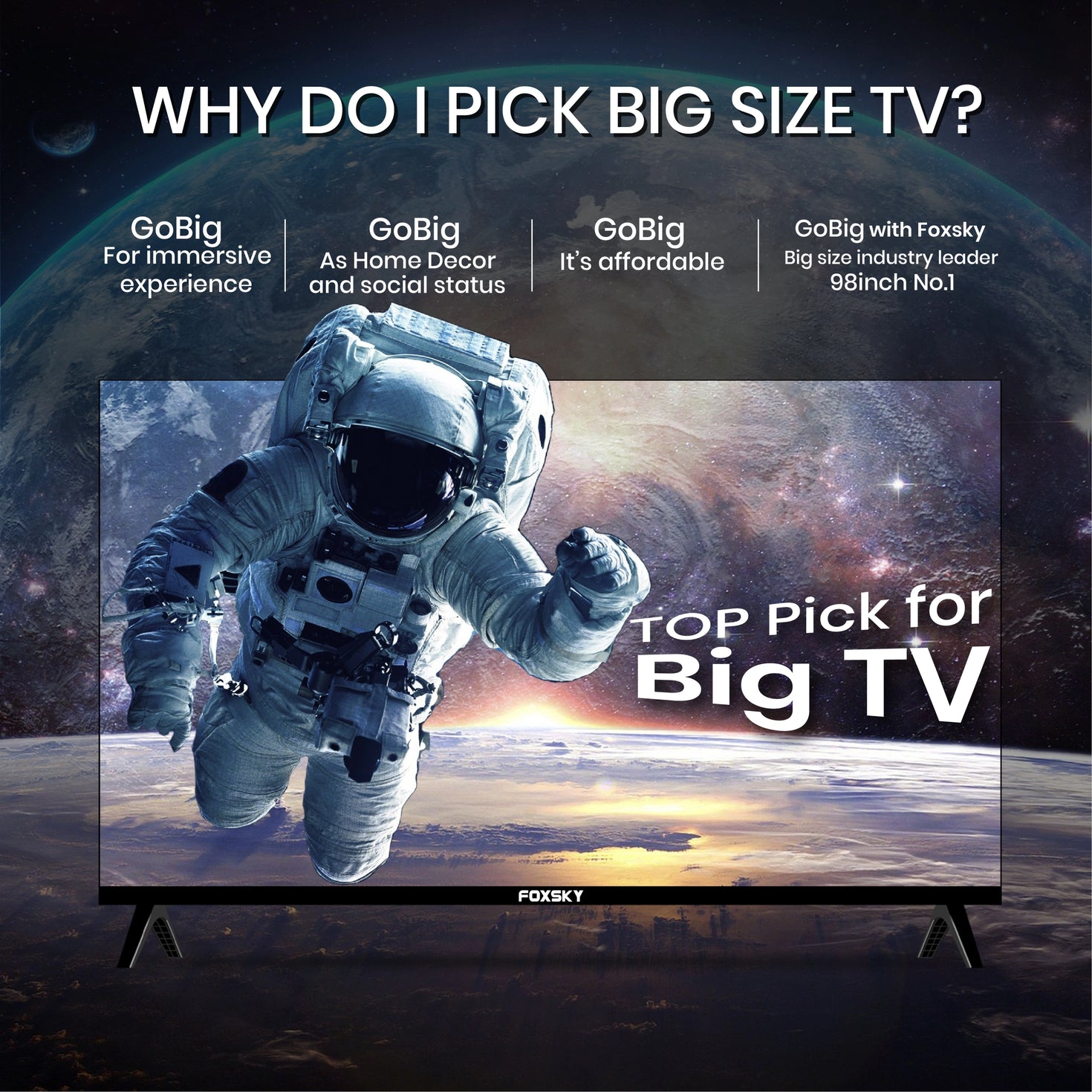 Foxsky 139.7 cm (55 inches) 4K Ultra HD Smart LED TV 55FS-VS (Frameles ...