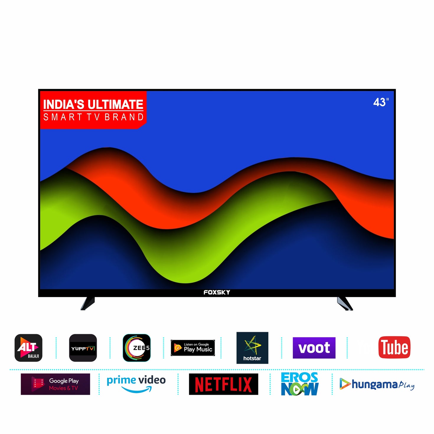 Foxsky 109 cm (43 inches) Full HD Smart LED TV 43FSFHS With Black (Fra